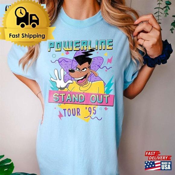 Tops | Disney Powerline Stand Out Tour 95 Shirt Retro Goofy Movie Max ...